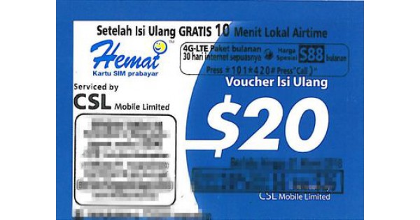 Hemat HK Mobi $20+$6 增值券